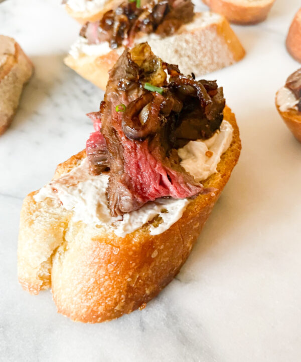 Beef Crostini with Horseradish Cream - Chef Julie Lopez, RD